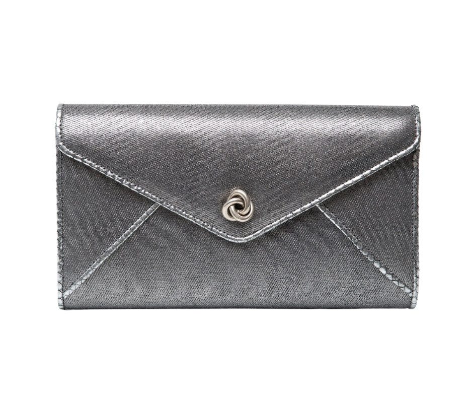 Michelle Wilhite - The Frieda Bag in Metallic Denim with Python Trim ...