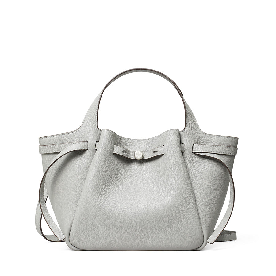 Tory Burch - Romy Pebbled Satchel Light Granite Handbag – Joe Brand Store